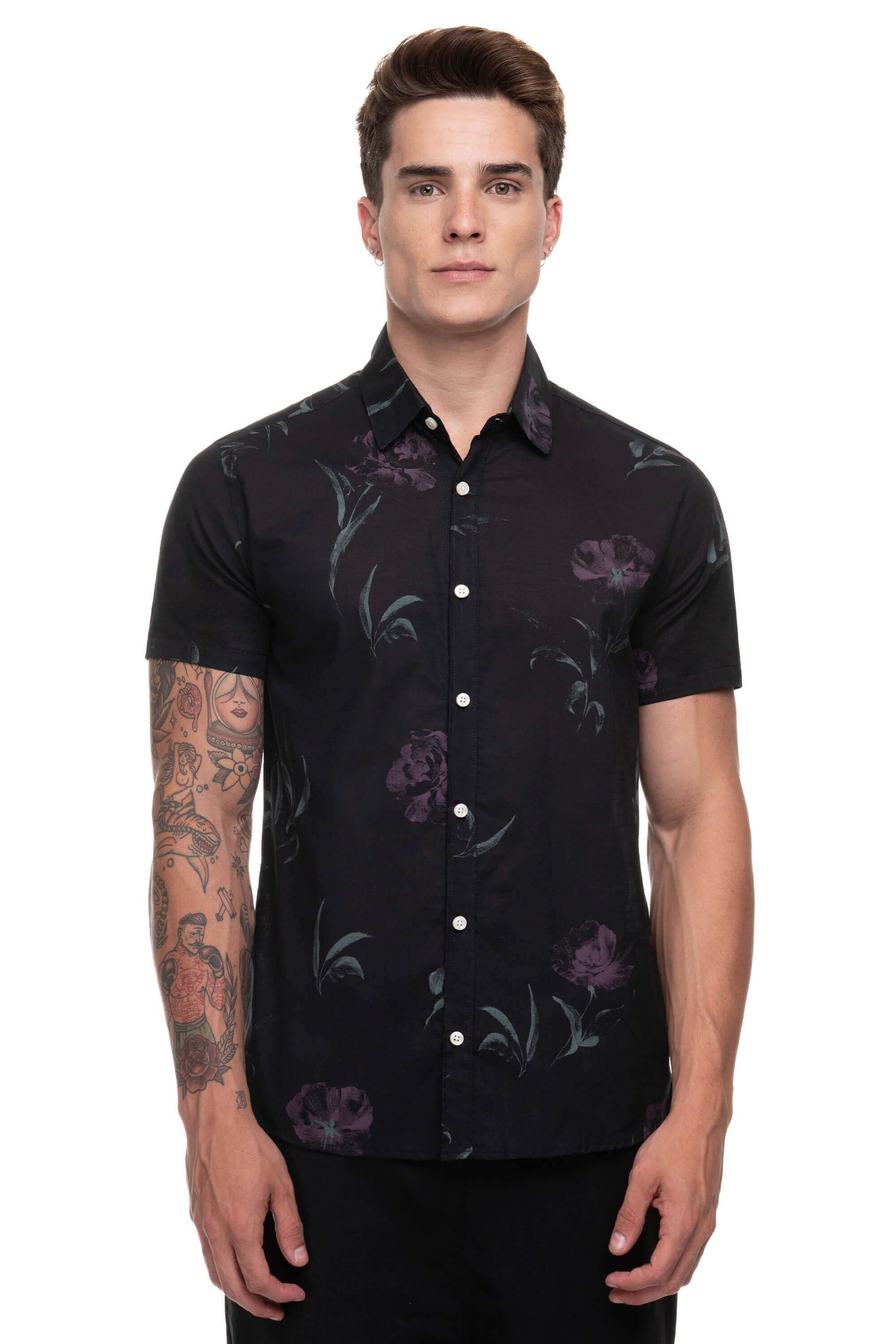 CAMISA M/C ESTAMPADA COPACABANA PRETO